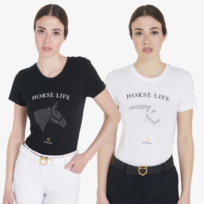 Equestro Diamond Horse Life Woman T-Shirt | Tosoni Selleria